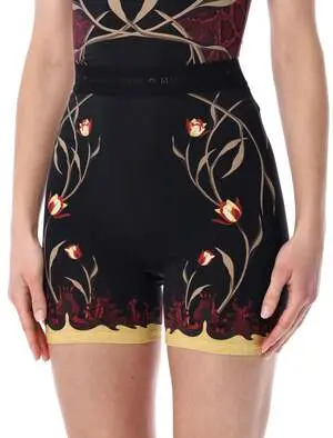 MARINE SERRE Printed Jersey Mini Shorts