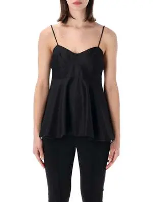 RÓHE Sleeveless Bustier Peplum Top - Black