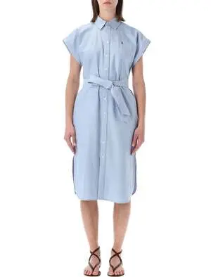 Polo Ralph Lauren Belted Cotton Oxford Shirtdress