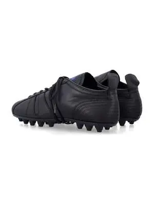 PANTOFOLA D'ORO Leather Lace-up Football Cleats - Black