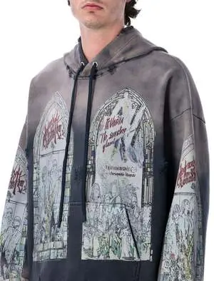 WHO DECIDES WAR Stained Glass Graphic Hoodie - Violet