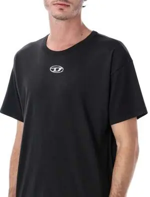 DIESEL® T-norm-iod Organic Cotton T-shirt With Oval D Logo - Black