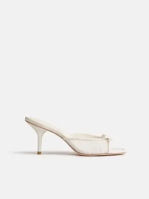 REFORMATION Clementine Heeled Mule Sandal - Ivory