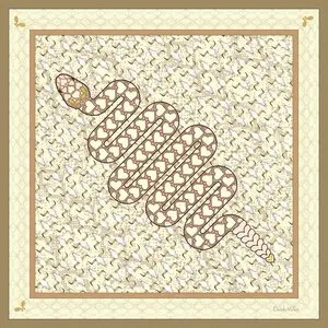 Henelle Rose Gold / Brown / Gold Death Valley Silk Scarf - Rose Gold/brown/gold