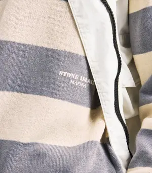 Stone Island Cotton-linen Stripe Crew Neck T-shirt