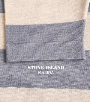 Stone Island Cotton-linen Stripe Crew Neck T-shirt