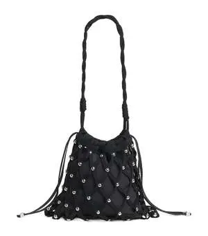 SANDRO Sandro Paris Studded Net Shoulder Bag