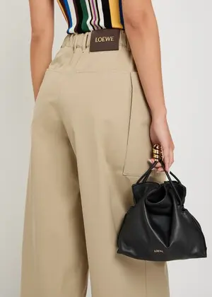 Loewe Cropped Cotton And Silk-blend Trousers