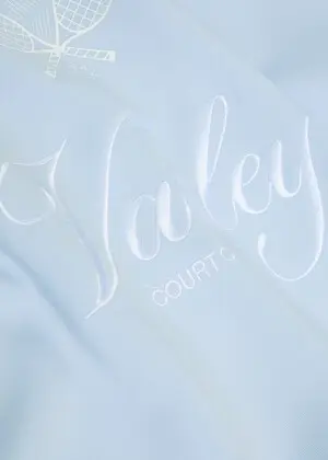 Varley Embroidered Stretch-jersey Crewneck Sweatshirt - Light Blue
