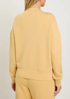 Varley Reena Button-down Stretch-jersey Sweatshirt - Yellow