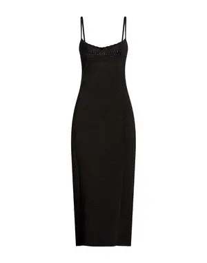 Jacquemus Midi Dress In Ribbed Metallic Jersey