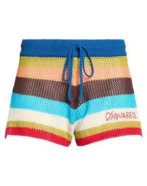 Dsquared2 Multicolor Embroidered Logo Knit Hot Pants