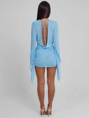 OUTCAST Jolene Mini Dress With Plunge Neckline And Angel Sleeves