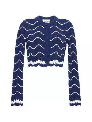 Cara Cara Louise Wave-knit Cardigan - Blue