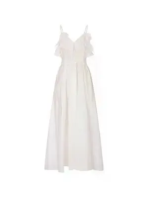 PARAH Ruffled Belted Maxi Dress - White