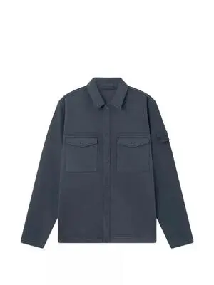 Stone Island Compass-patch Pocket-detail Shirt - Blue