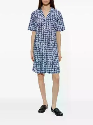 Marni Geometric Print V-neck Mini Dress