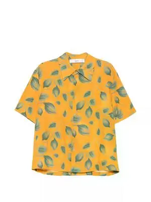 Séfr Dayot Leaf-print Shirt - Orange