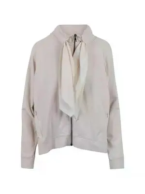 NOUMENO CONCEPT Scarf-detail Pleat Sweatshirt - Neutrals