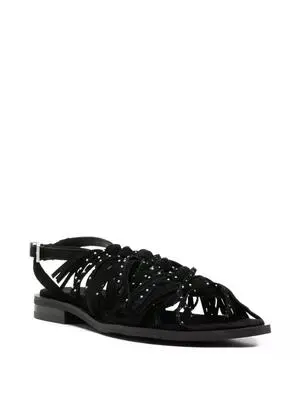 Ash Panic Studded Fringed Slingback Sandals