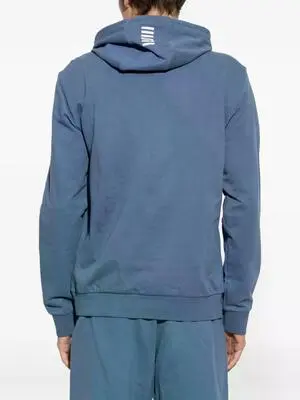 EA7 Logo Print Drawstring Hoodie