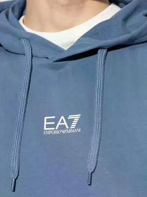 EA7 Logo Print Drawstring Hoodie