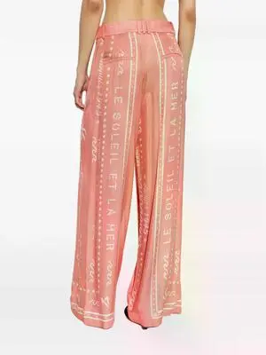 Balmain Slogan Print Palazzo Pants