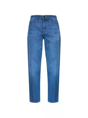 Emporio Armani Logo Plaque Straight Leg Jeans - Blue