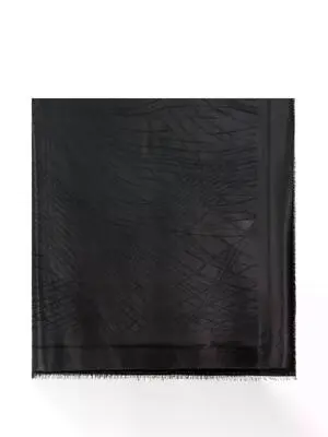 Elisabetta Franchi Abstract-print Frayed Scarf - Black