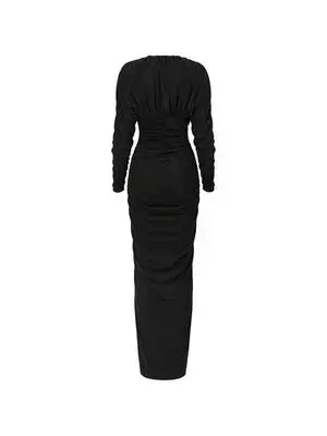 Alexandre Vauthier Ruched Metallic-finish Midi Dress