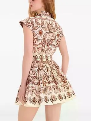 Cara Cara Octavia Paisley-print Belted Mini Dress