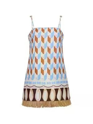 Cara Cara Valencia Fringe-trim Mini Dress