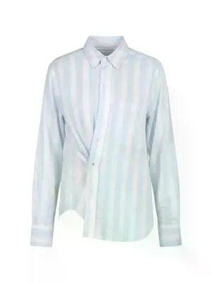 CISSA Striped Shirt With Chest Pocket - Blue
