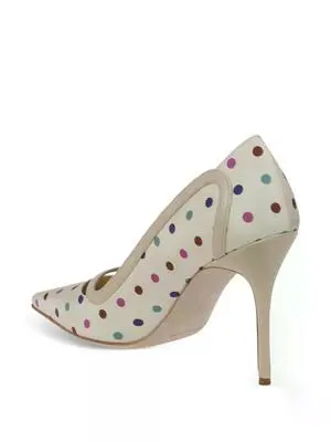 Manolo Blahnik Polka-dot Silk Pumps