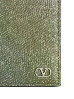 Valentino Garavani Vlogo Signature Grainy Calfskin Wallet - Green