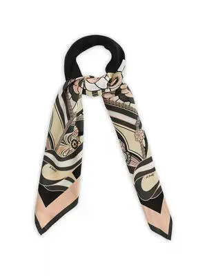 La DoubleJ Floral-print Silk Scarf - Black