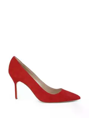 Manolo Blahnik Bb Pointed-toe Suede Pumps - Red