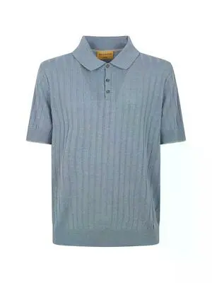 Guest In Residence Teddy Ribbed-knit Polo Shirt - Blue