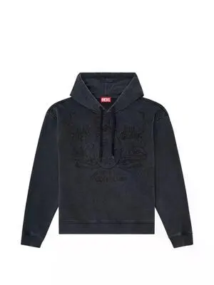 DIESEL® S-norm Rhinestone Embellished Acid-wash Hoodie - Grey
