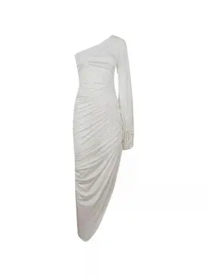 Amen One-shoulder Ruched Maxi Dress - White