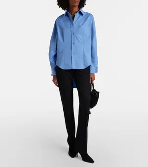 Balenciaga Asymmetric Cotton Poplin Shirt