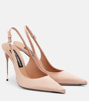 Dolce & Gabbana Dg Satin Slingback Pumps - Pink