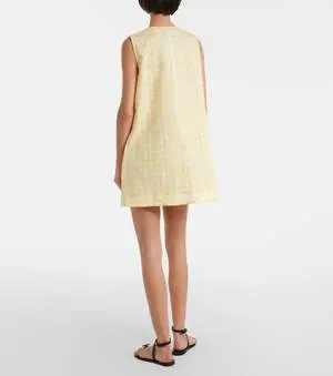 Asceno Gingham Linen And Cotton Mini Dress