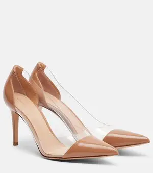 GIANVITO ROSSI Patent Leather And Pvc Pumps - Beige