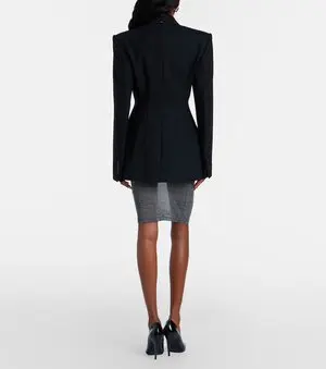Elie Saab Checked Sheer Pencil Skirt
