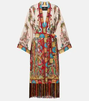 Etro Paisley Silk Kaftan - White