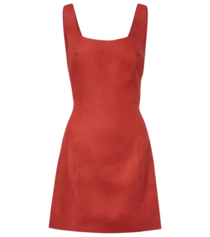 SIR. Linen Mini Dress Burnt - Red