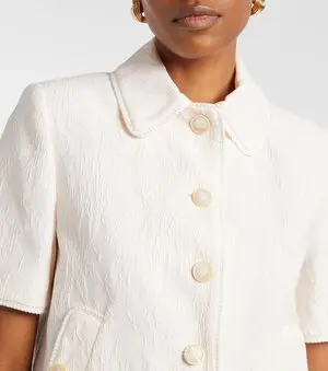Etro Cotton-blend Jacquard Cropped Jacket