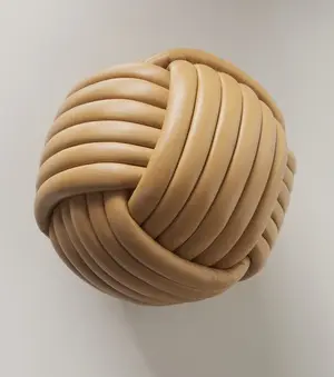 GIOBAGNARA Nodo Leather Doorstop - Beige
