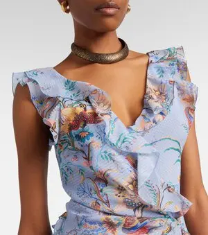 Etro Printed Ruffled Maxi Dress